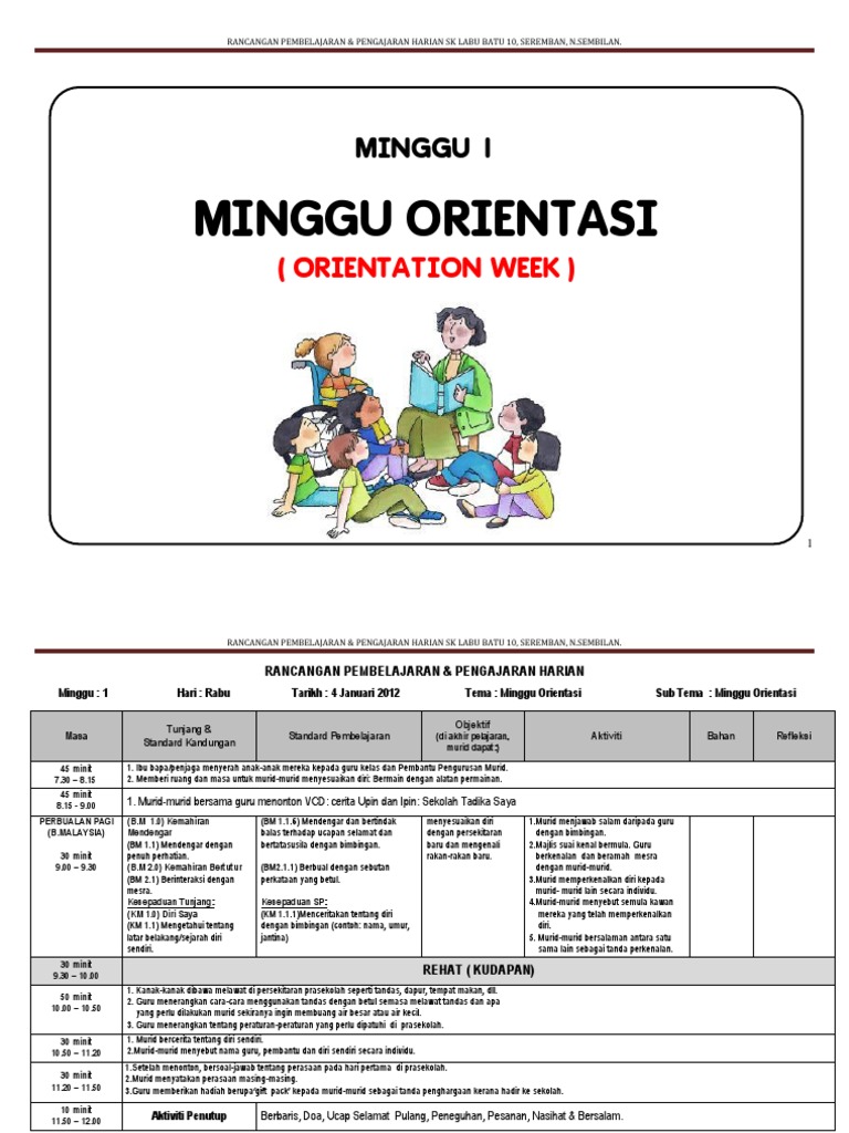 RPH Minggu Orientasi 2012
