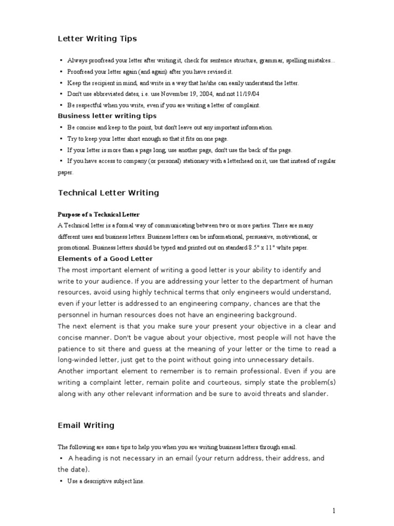 Letter Writing Tips | PDF | Writing | Written Communication