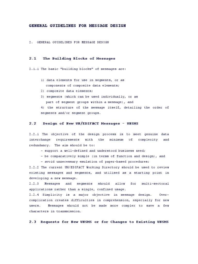 General Guidelines For Message Design: 2.1 The Building Blocks of ...