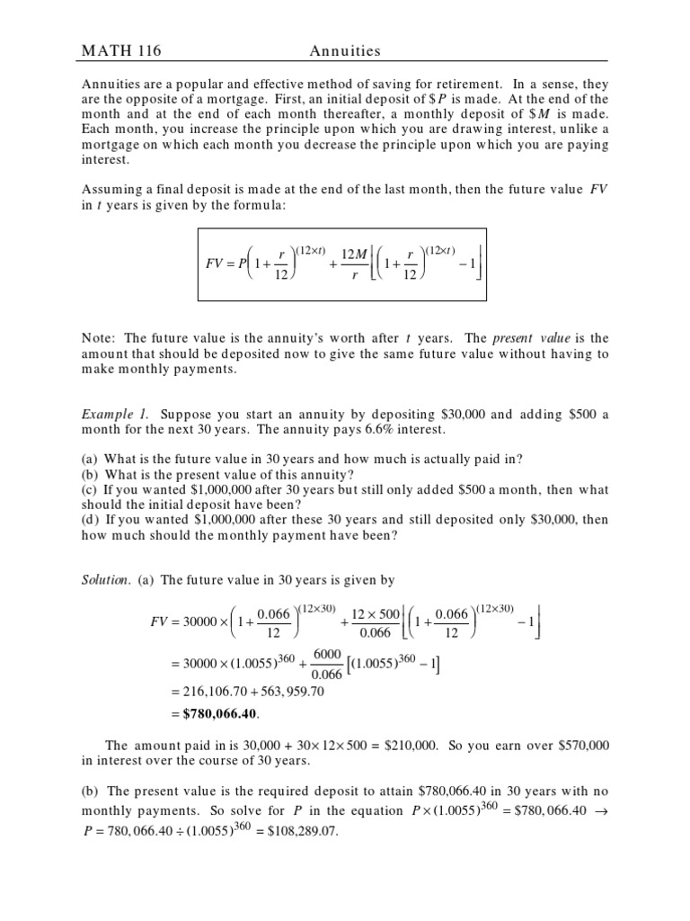 Exploring Annuities: Formulas for Calculating Future and Present Values ...