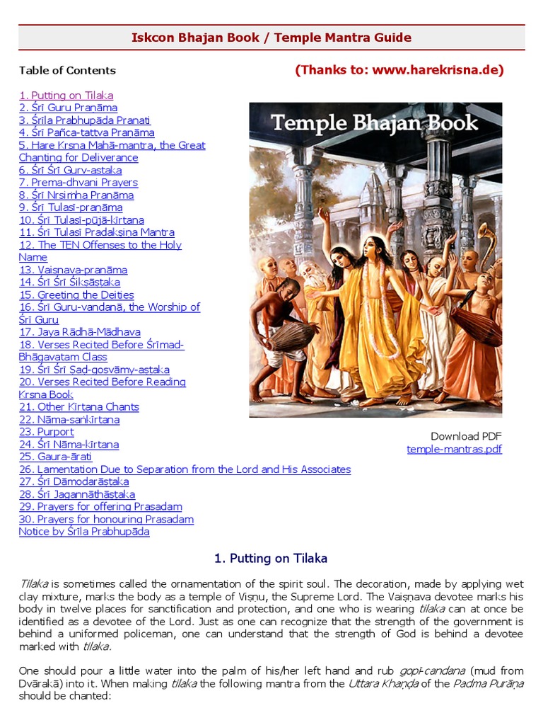 Iskcon Bhajan Book | PDF | Krishna | Hinduism