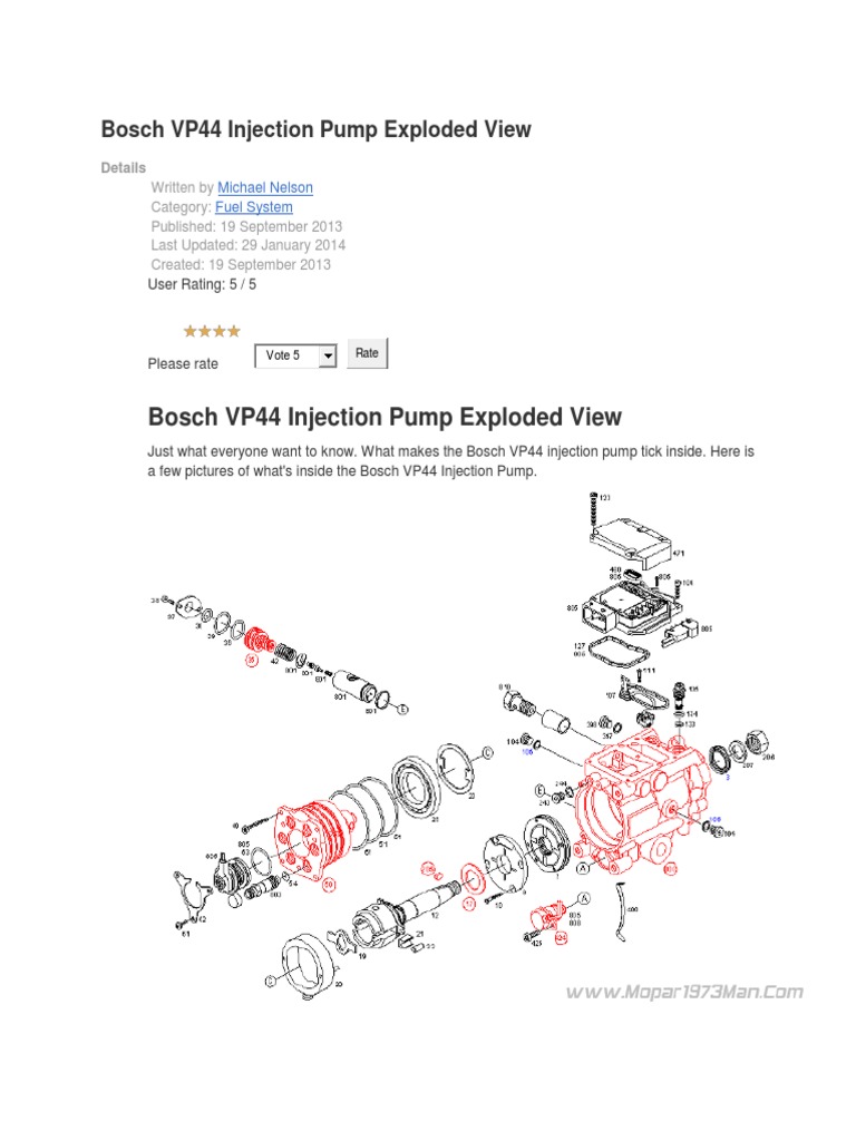 Vp44 Pump Detail Schematic | Download Free PDF | Washer (Hardware) | Pump