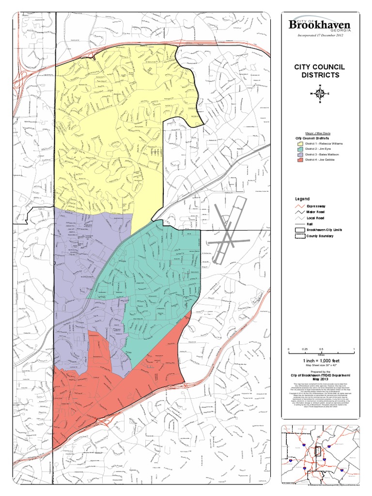 City of Brookhaven, GA Council Districts | PDF | Geographic Data And ...