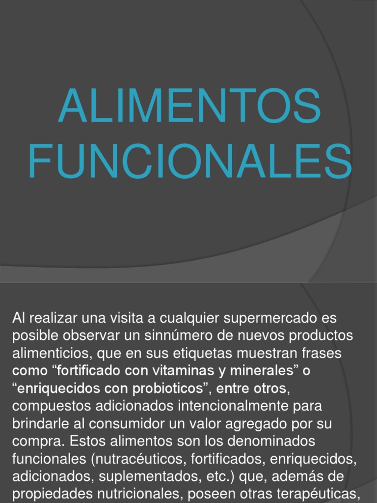 Alimentos Funcionales | PDF | Comida funcional | Alimentos
