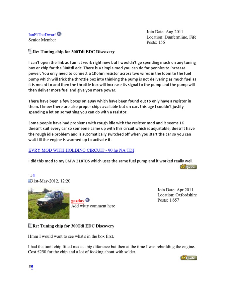 EVRY Mod for 300Tdi Power Boost | PDF | Throttle | Fuel Injection