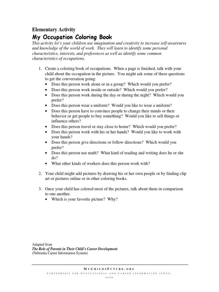 Occupation Colouring Book | PDF