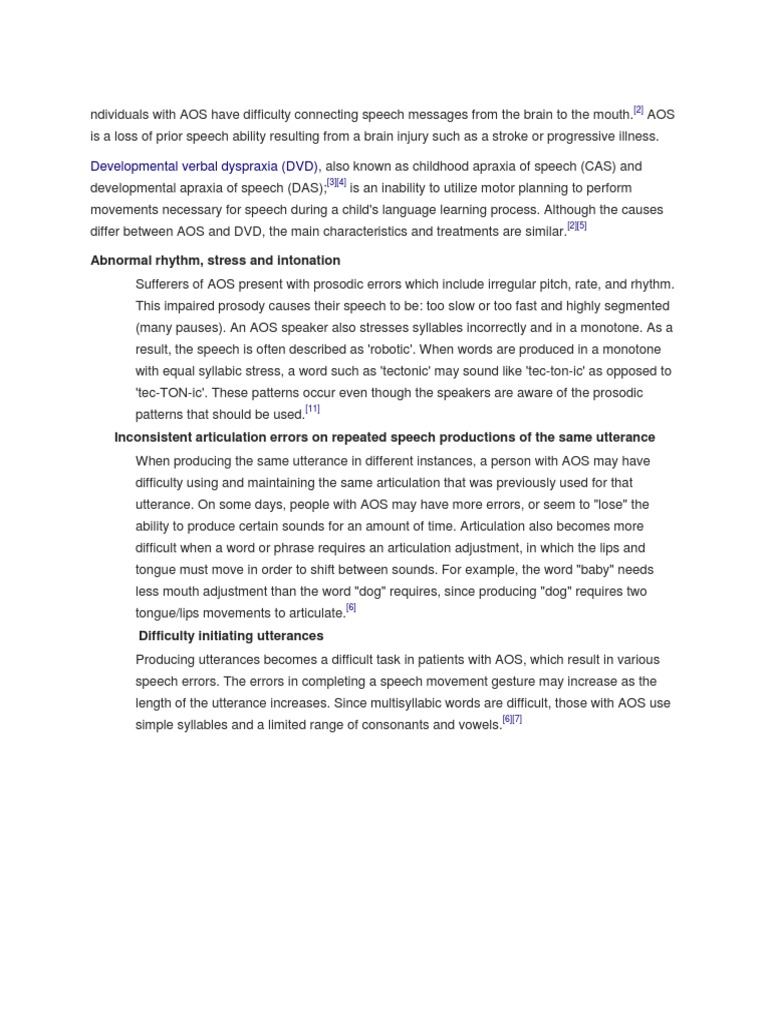 Understanding Apraxia of Speech (AOS) | PDF
