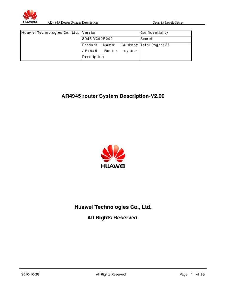 Quidway AR 4945 Router System Description | PDF | Multiprotocol Label ...