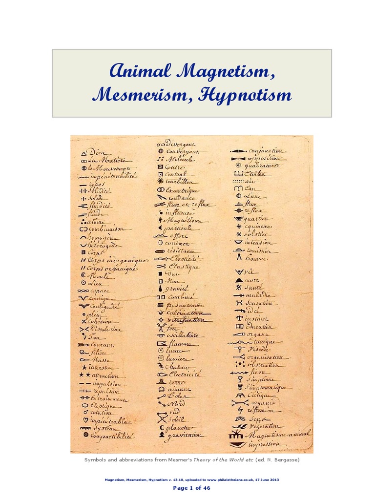 Animal Magnetism, Mesmerism, Hypnotism: Exploring the Quintessence of ...