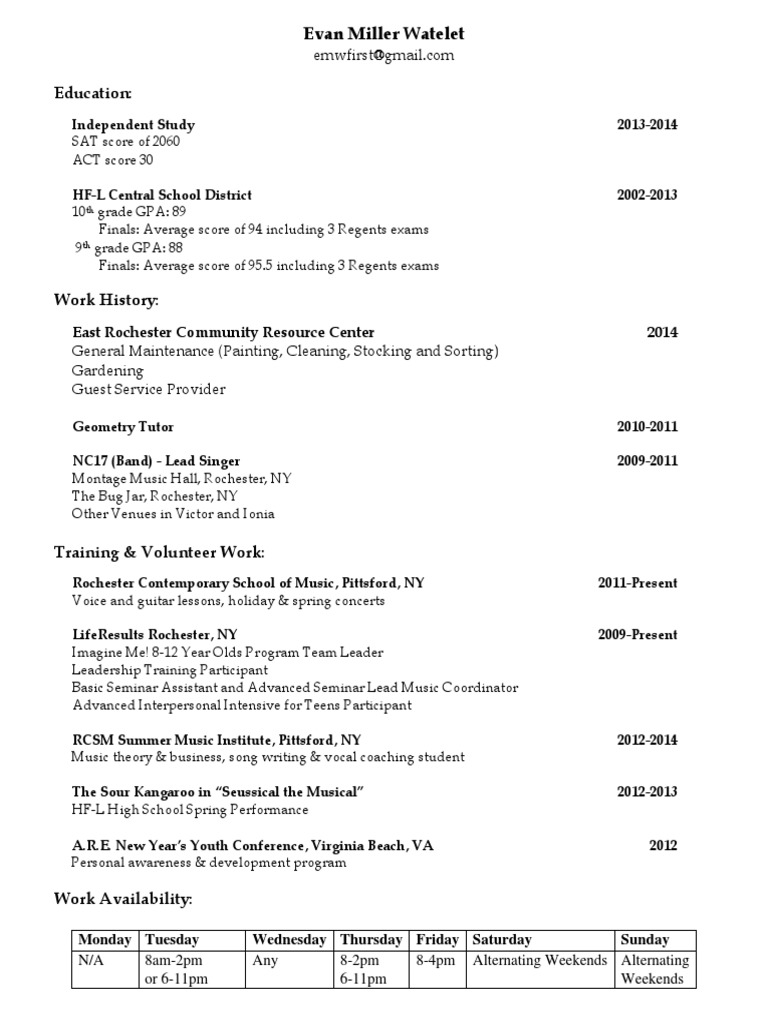 Evans Resume 1 8 1 Online Version | PDF