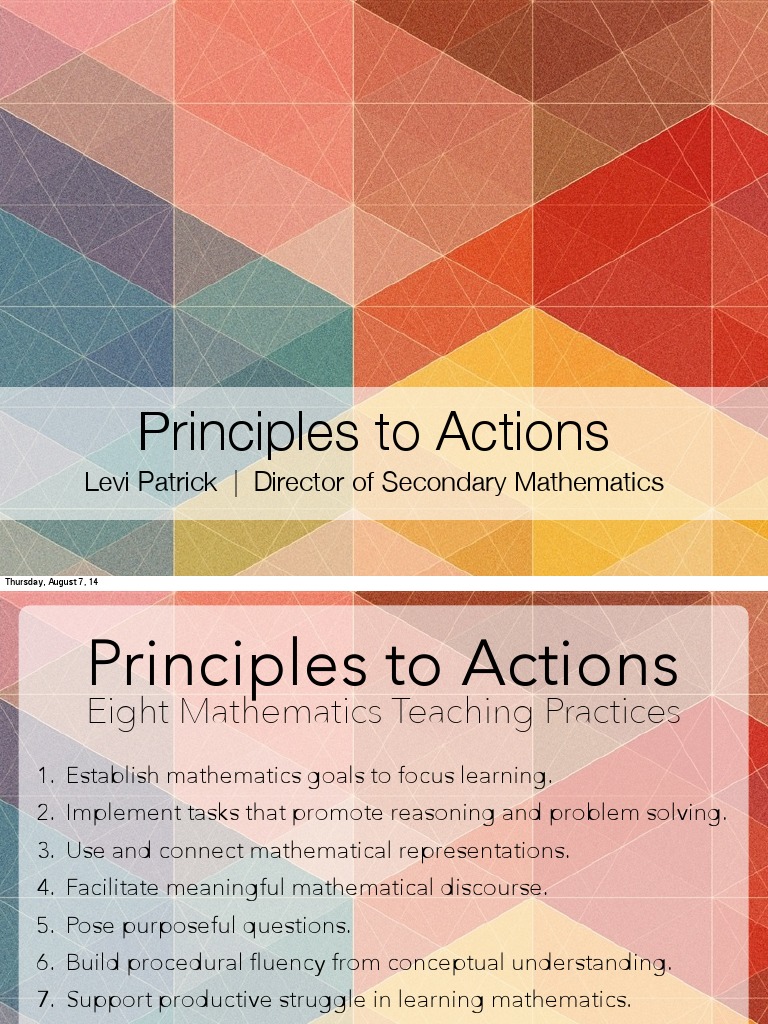 Principles To Actions: Eight Math Teaching Practices | PDF | National ...
