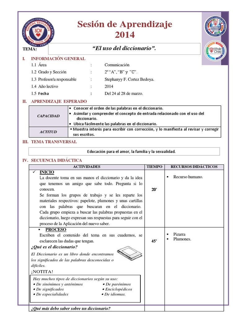 Uso del Diccionario en 2º Grado | PDF | Diccionario | Palabra