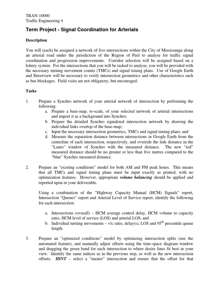 Signal Coordination For Arterials | PDF | Intersection (Road) | Traffic