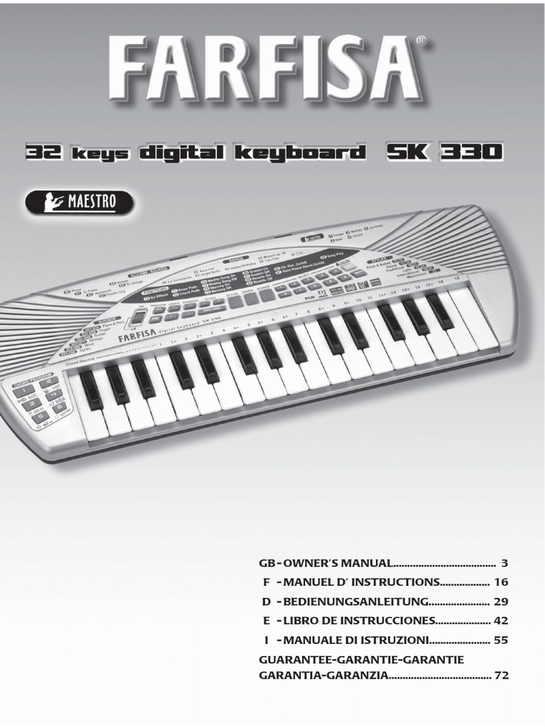 Istruzioni Tastierino Farfisa | PDF