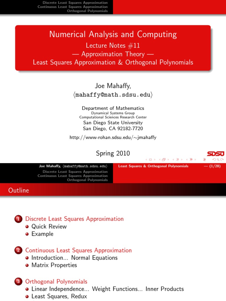 Numerical Analysis and Computing | PDF | Least Squares | Eigenvalues And Eigenvectors