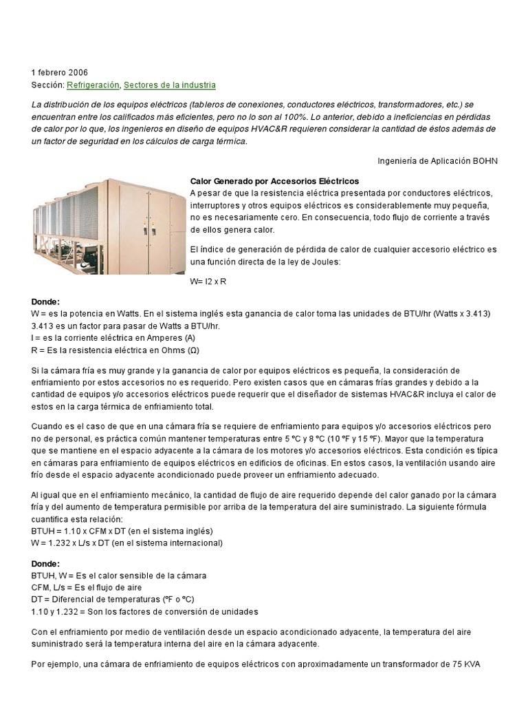 Disipacion Termica Por Equipos Electricos | PDF | Transformador | Calor