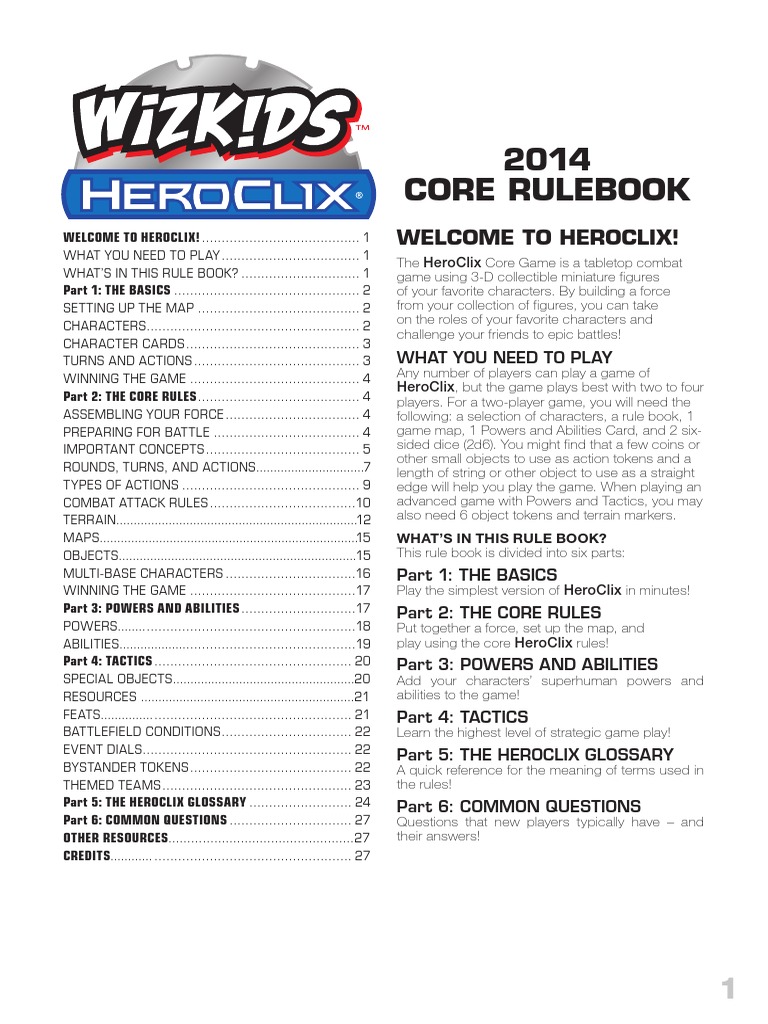 2014 HeroClix Core Rulebook | Download Free PDF | Tabletop Games | Gaming