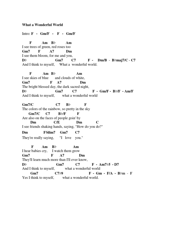 What A Wonderful World | PDF | Language Arts & Discipline