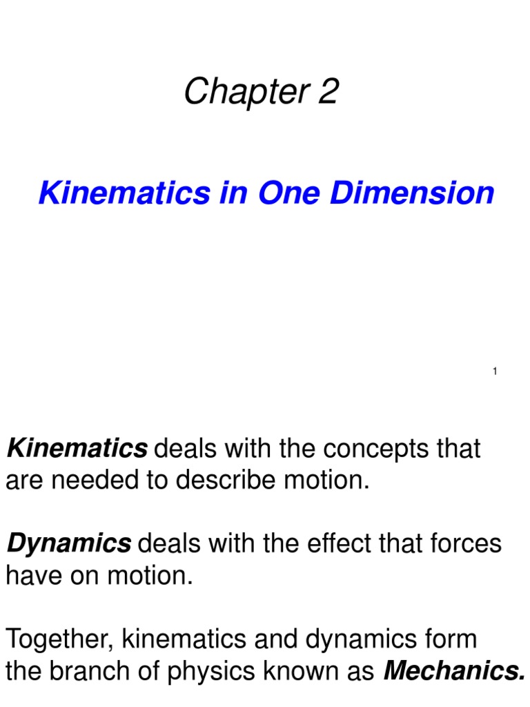 Chapter 2 Kinematics 1D | PDF | Acceleration | Kinematics