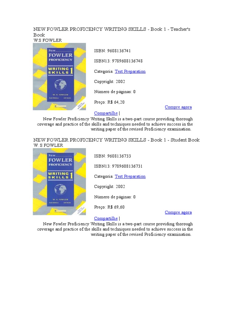 New Fowler Proficiency Books Na Disal Pinheiros | PDF | Tests | Teaching