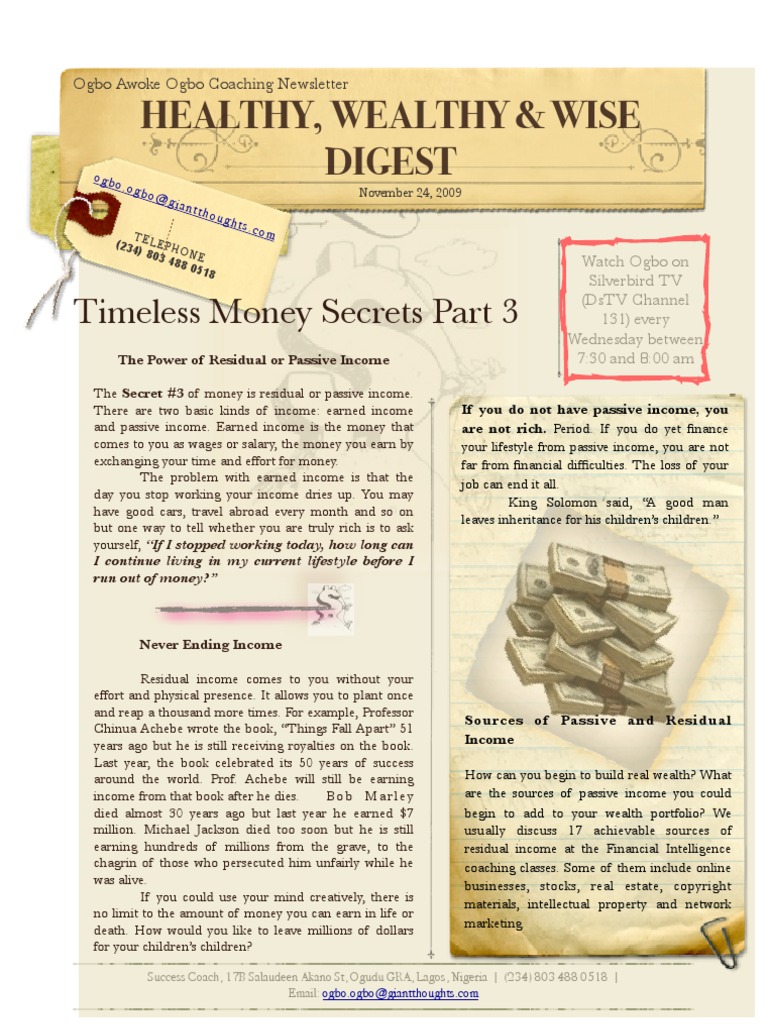 Timeless Money Secrets Part 3 | PDF | Income | Economies