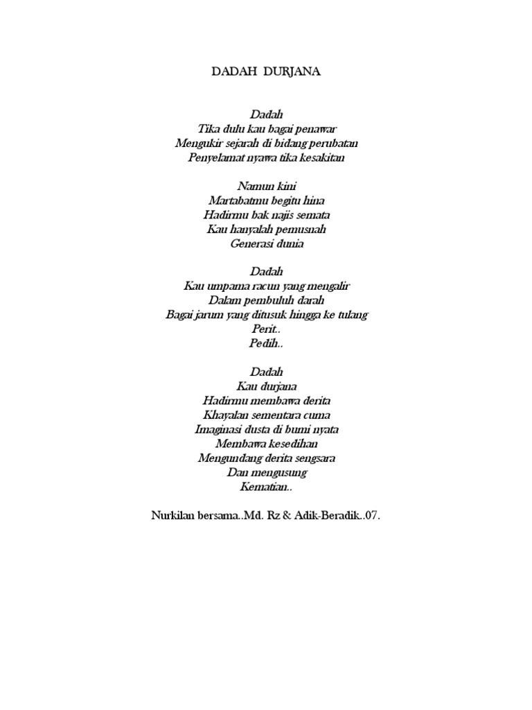 Sajak Dadah | PDF