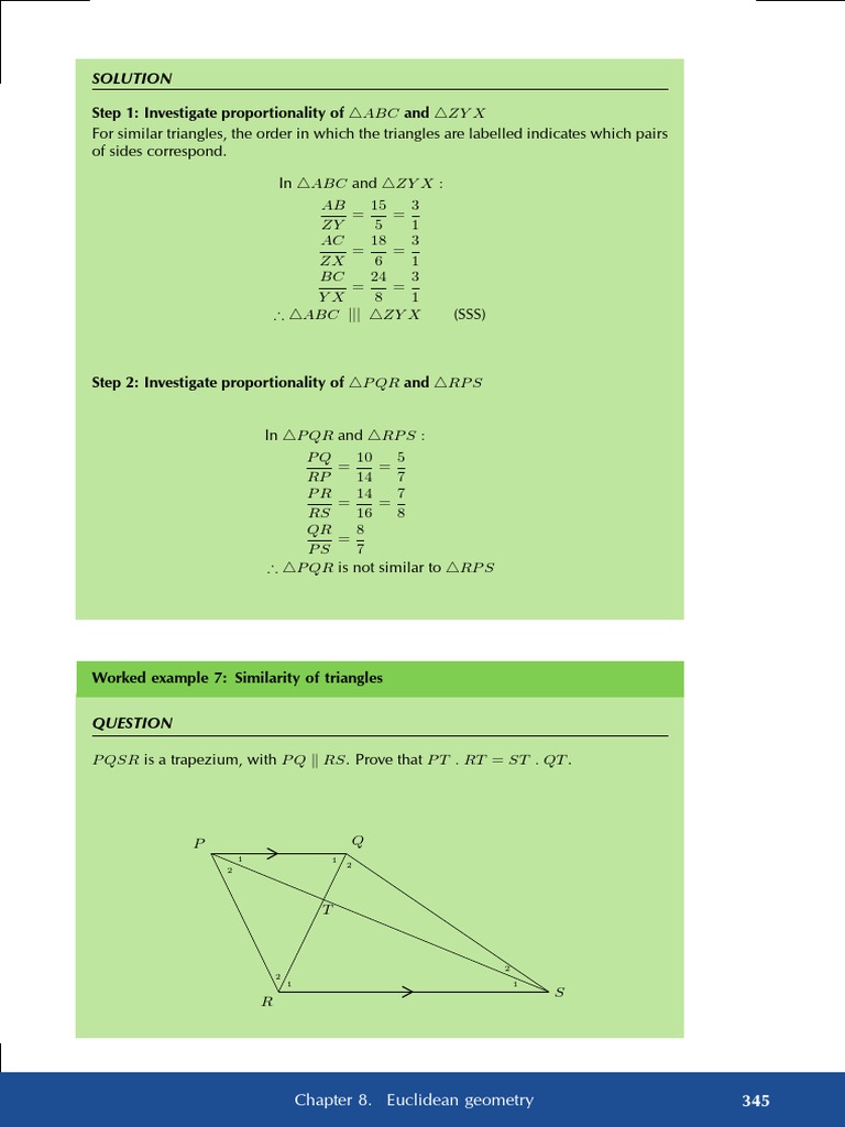 Similarity of Triangles in Geometry | PDF