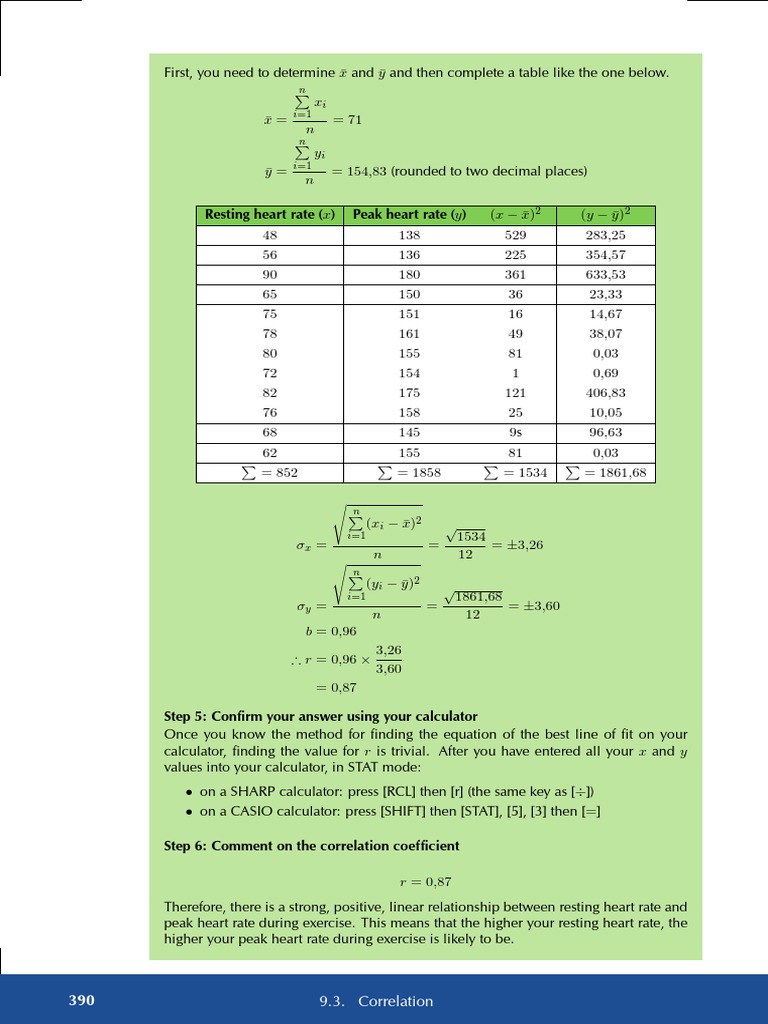 Heart Rate Correlation Analysis | PDF