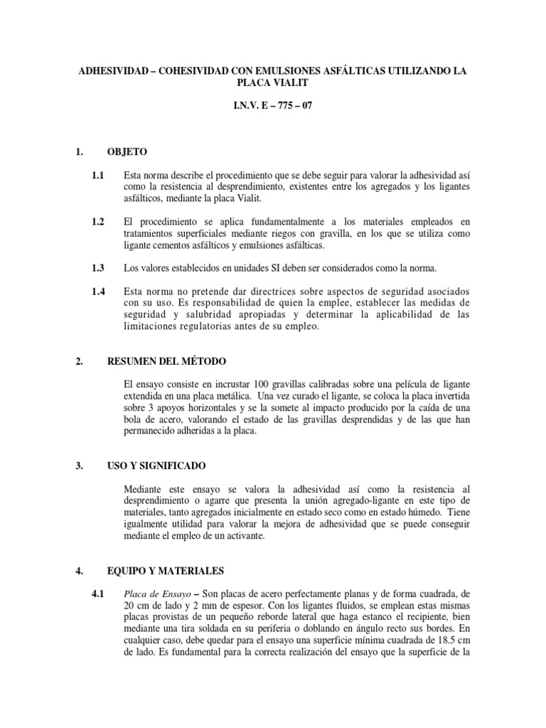 Norma INV E-775-07 | PDF | Acero | Naturaleza