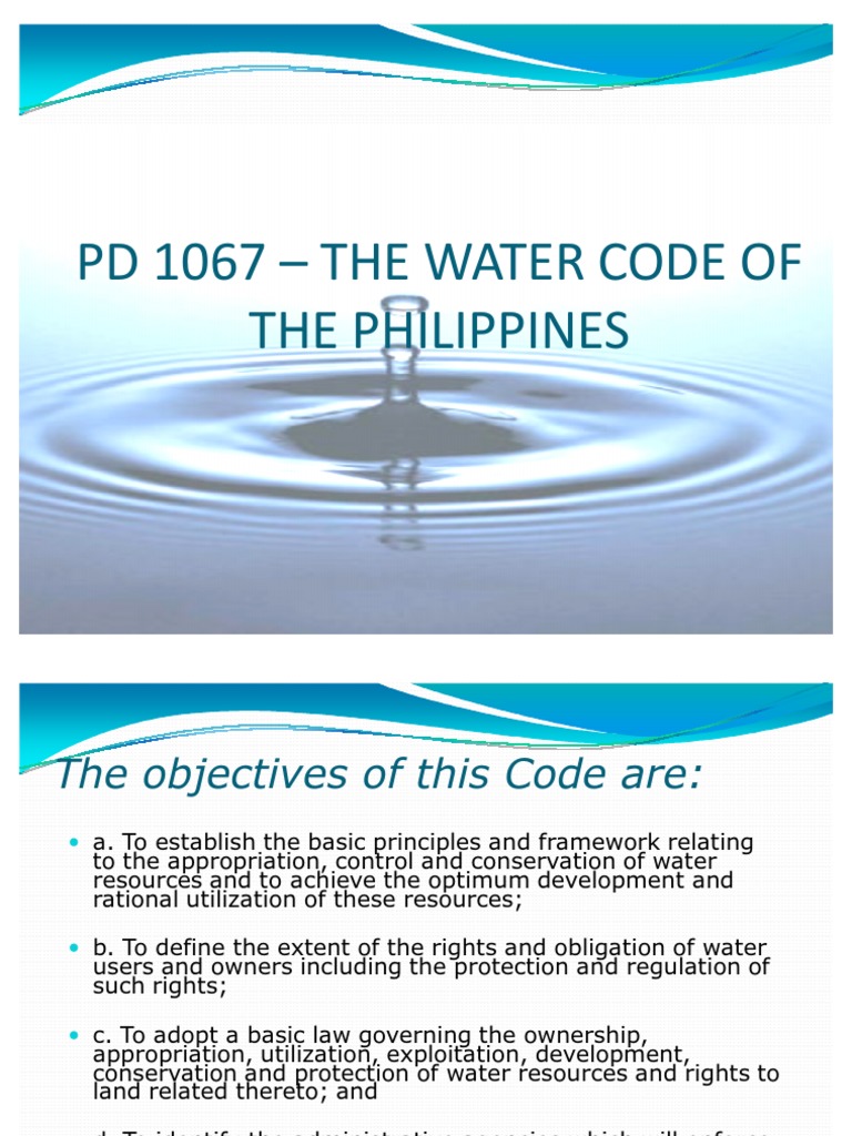 Water Code of the Philippines | Water Resources | Water Right