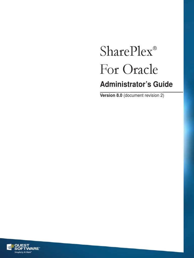SharePlex 80 Admin Guide | PDF | Oracle Database | Replication (Computing)