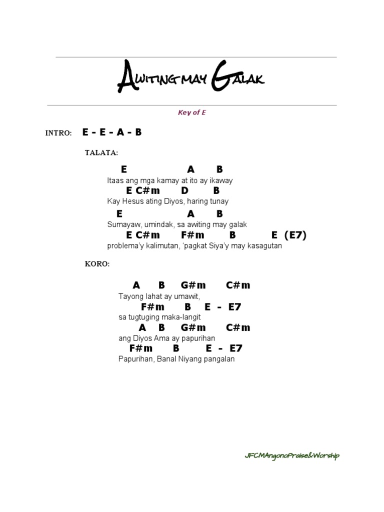 Awiting May Galak (Key of E) | PDF