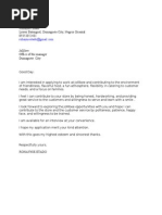 Jollibee Aplication Letter | PDF