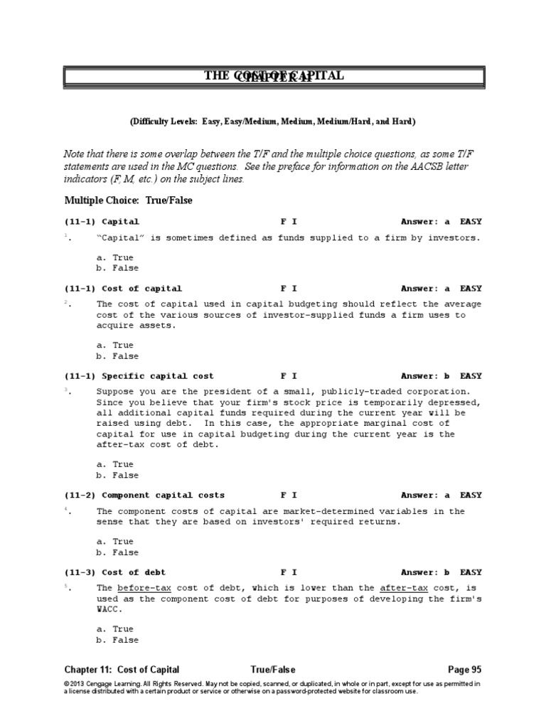 The Cost of Capital Exercise | PDF | Cost Of Capital | Capital Structure