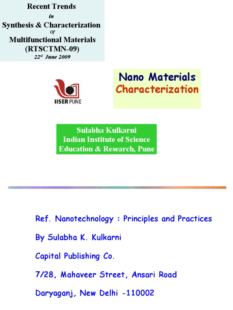 DR Sulbha Kulkarni-II | PDF | Nanotechnology | Scanning Electron Microscope