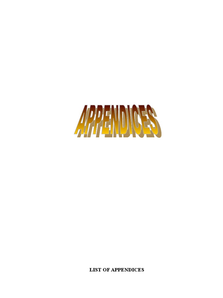 List of Appendices | PDF | Further Education