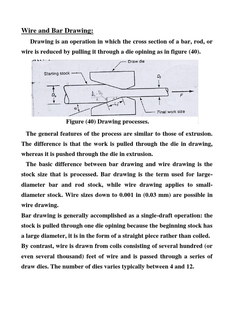 Wire and Bar Drawing Process Guide | PDF | Deformation (Mechanics ...