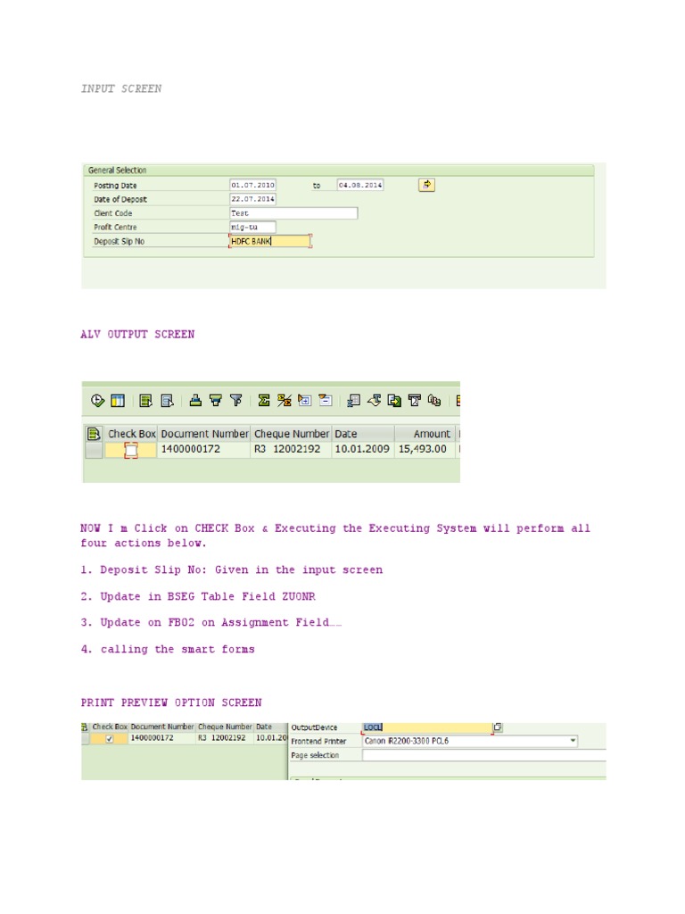Alv Report Output To Update Bseg Zuonr Database Calling Smartforms Pdf Parameter Computer 