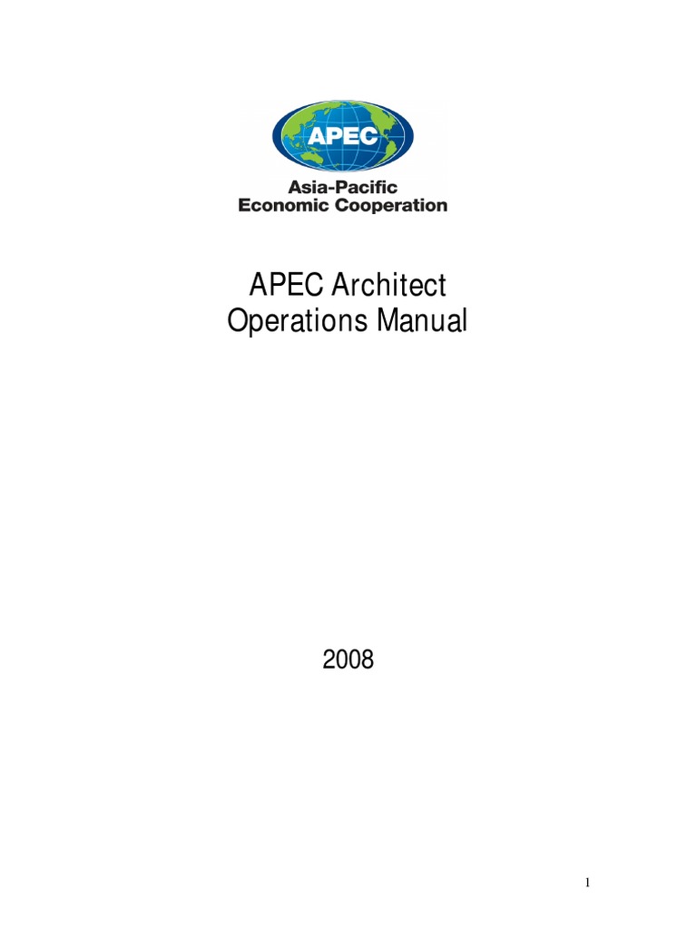 APEC Architects Operations Manual 08 | PDF | Licensure | Architect