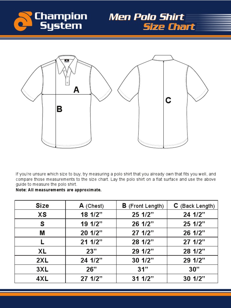 Polo Shirt Size Chart | PDF | Lifestyle