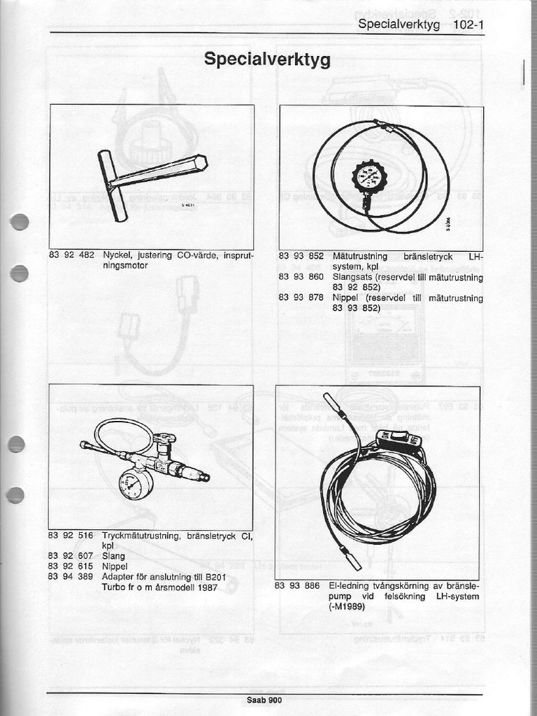 Saab 2-3-102 - Specialverktyg | PDF