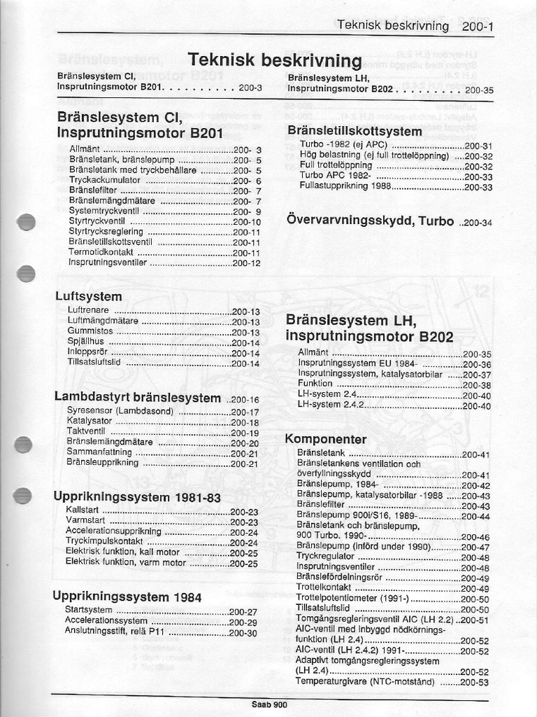 Saab 2-3-200 - Teknisk Beskrivning | PDF