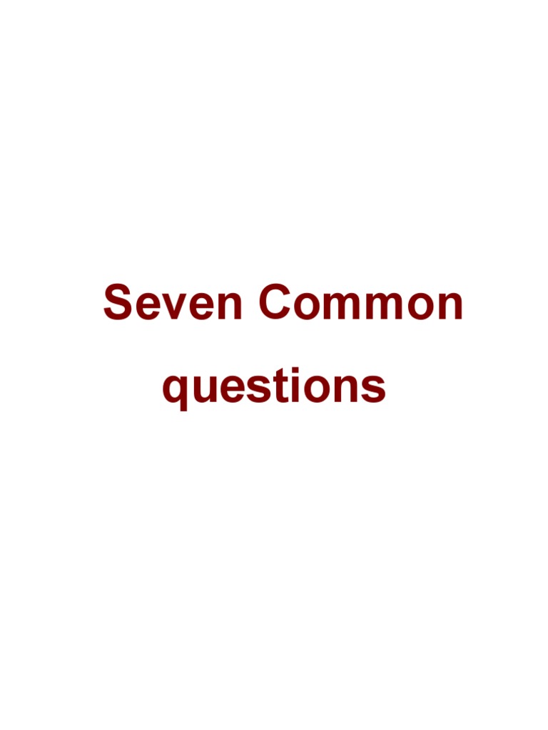 7 Common Questions | Download Free PDF | Quran | Islam