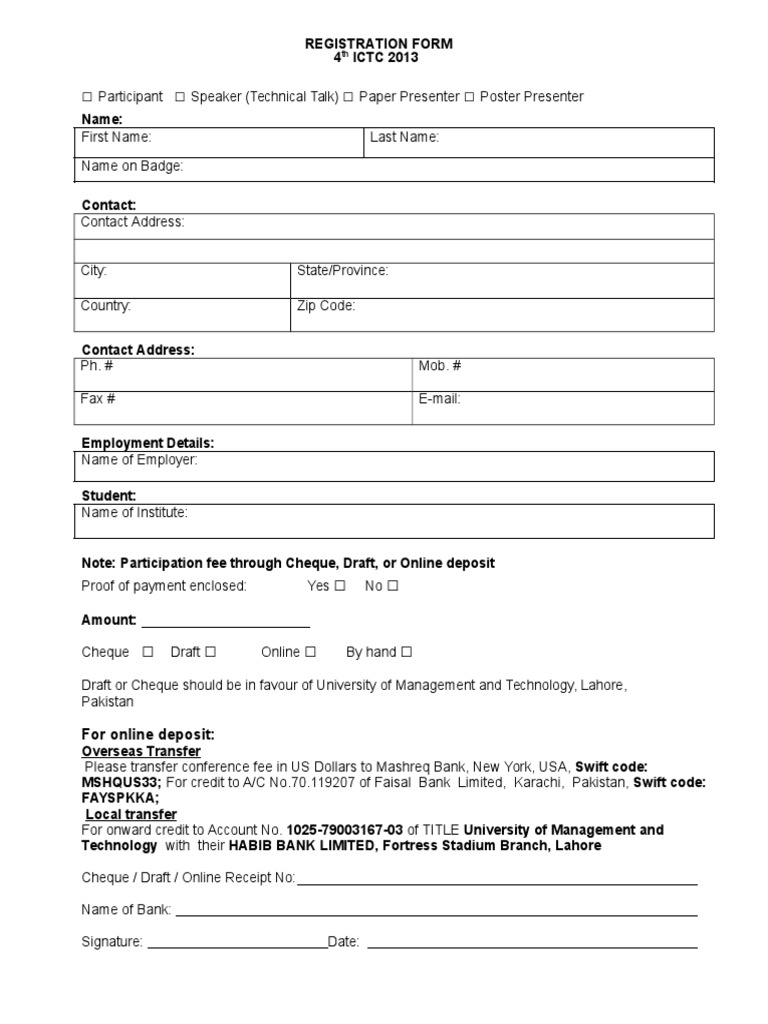 Reg Form | PDF