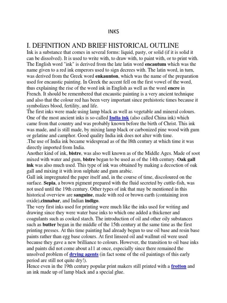 Inks | PDF | Ink | Printmaking