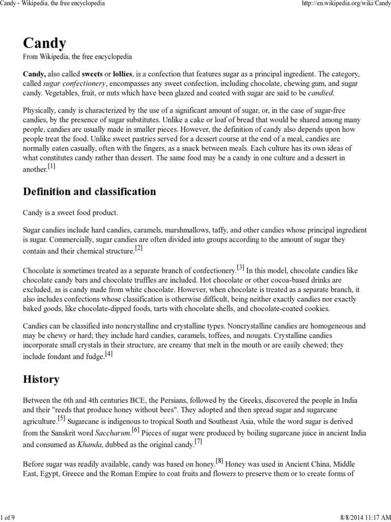 Candy - Wiki Ref | PDF | Candy | Confectionery