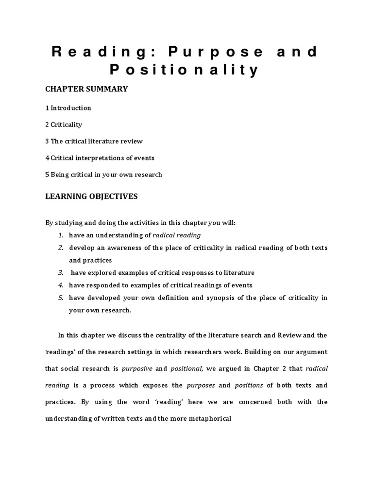 Purpose of Reading | PDF | Reading (Process) | Knowledge