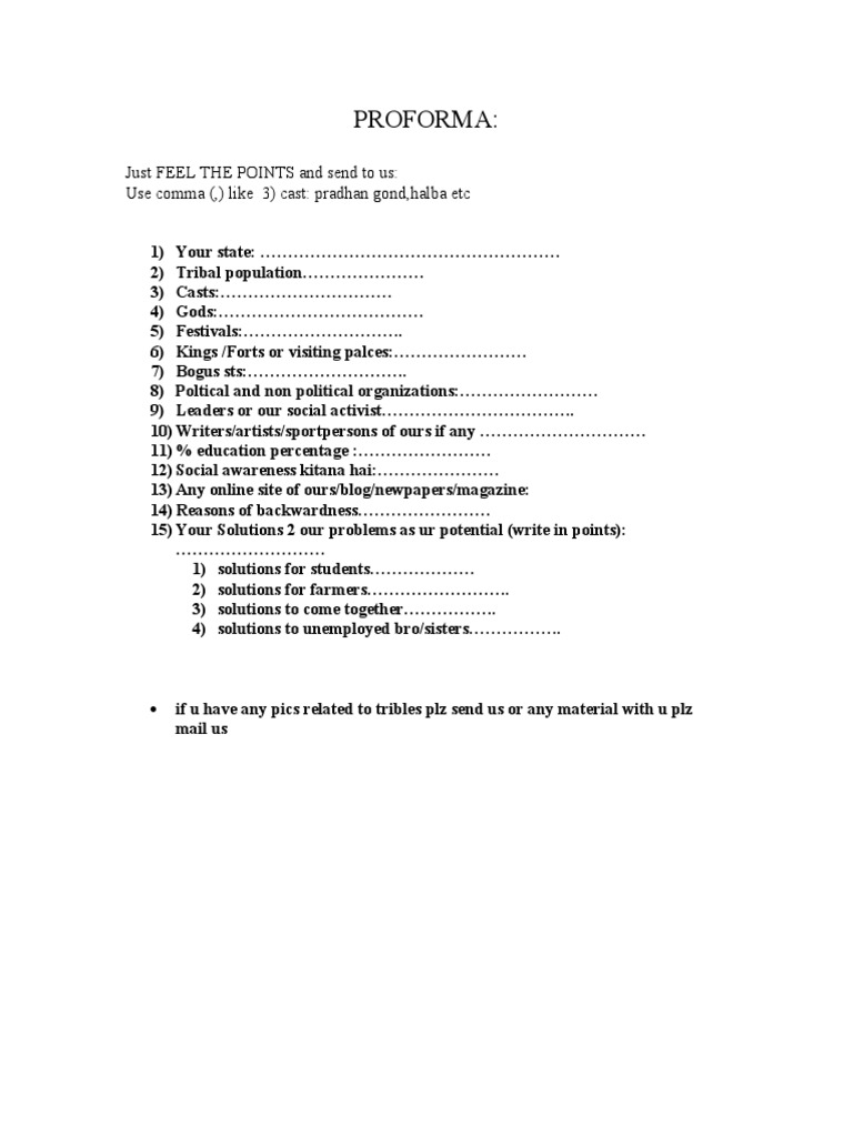 Tribal Community Information Request Form | PDF | Sports & Recreation ...