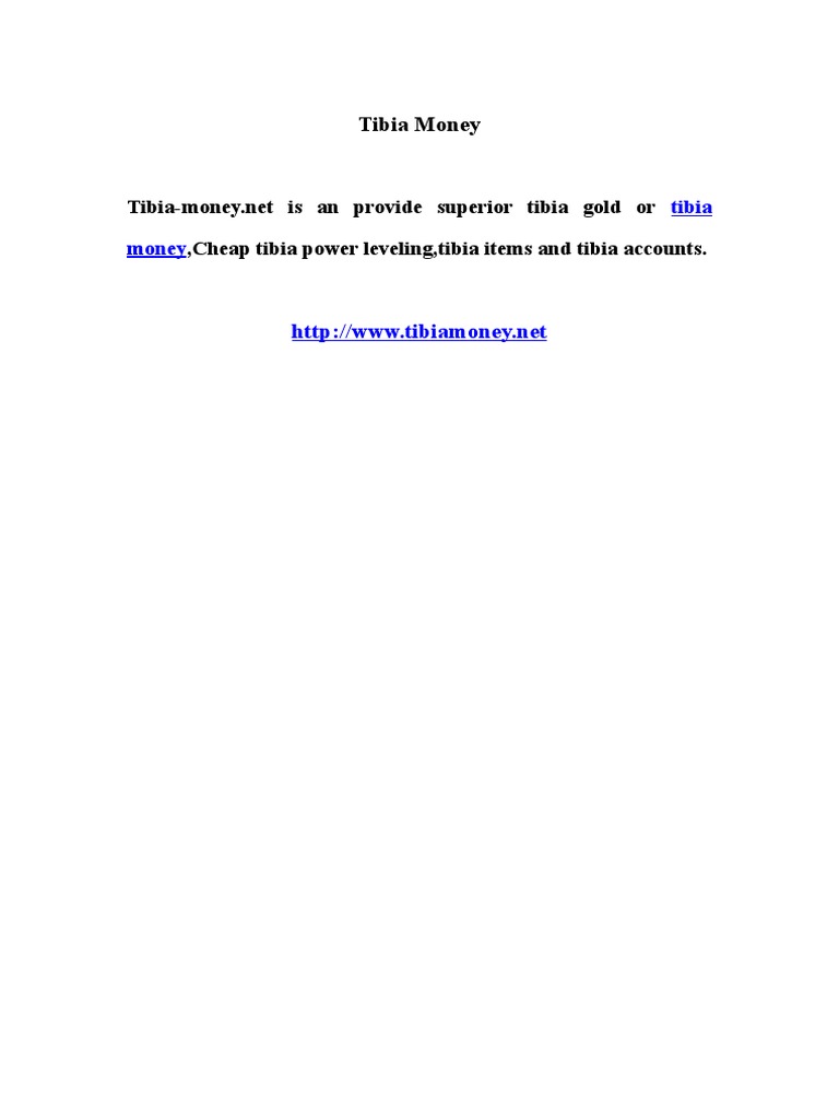 Tibia Money | PDF