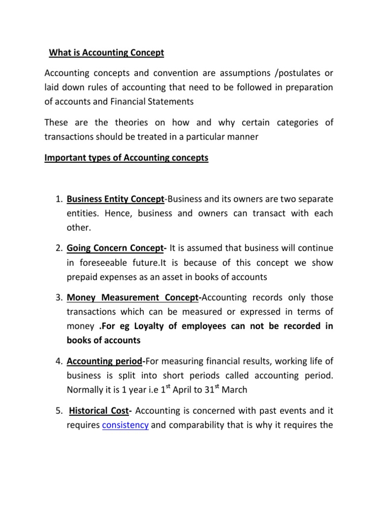 Accounting Concept | PDF | Historical Cost | Debits And Credits